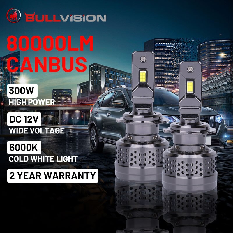 BULLVISION H4 H7 Led 80000LM H8 H9 H11 H1 Led Headlight 200W 9005 9006